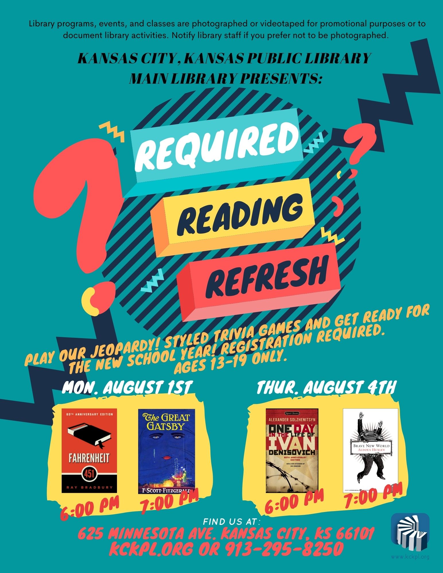 Required Reading Refresher! | Kansas City, Kansas Public Library