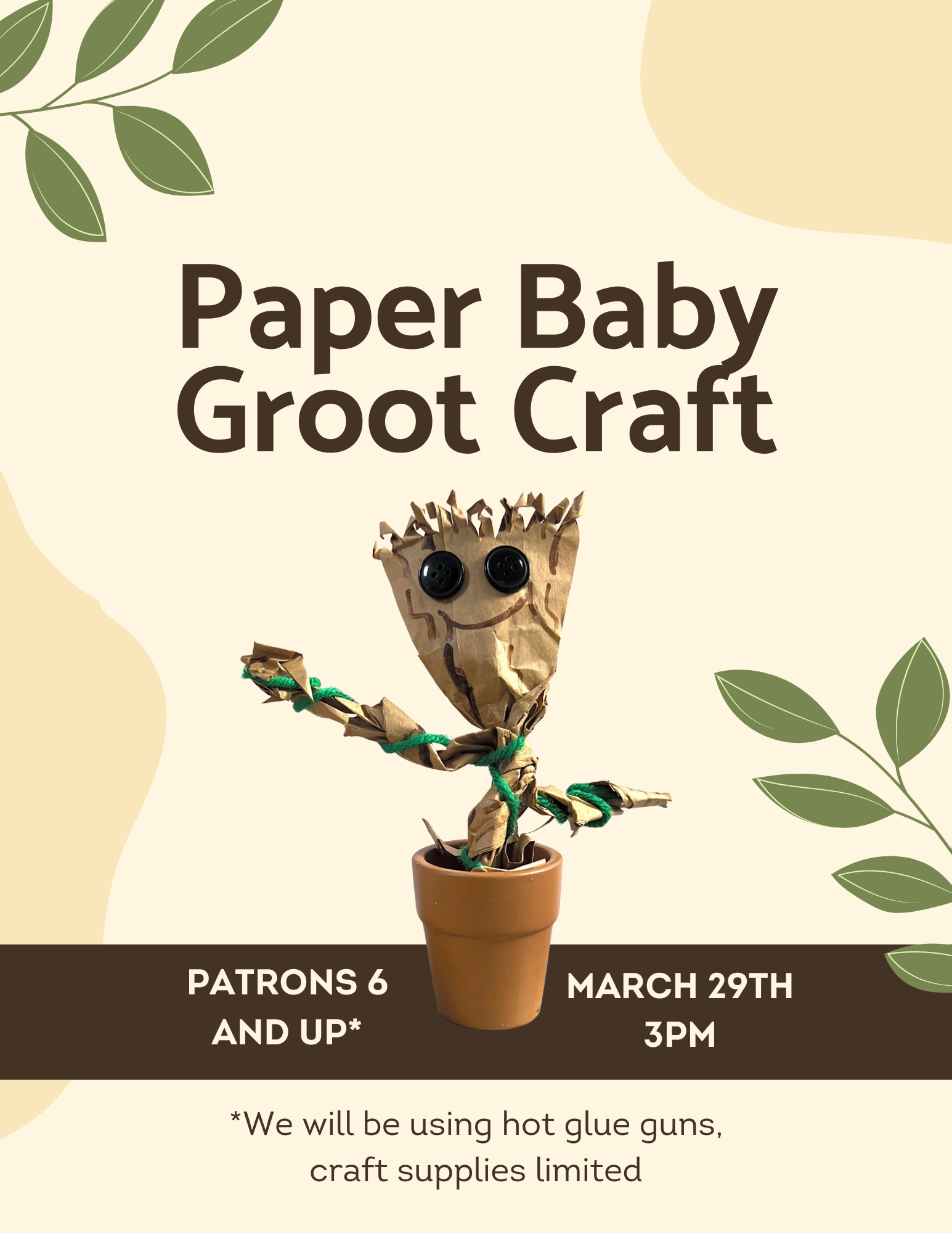 Baby Groot Craft | Kansas City, Kansas Public Library