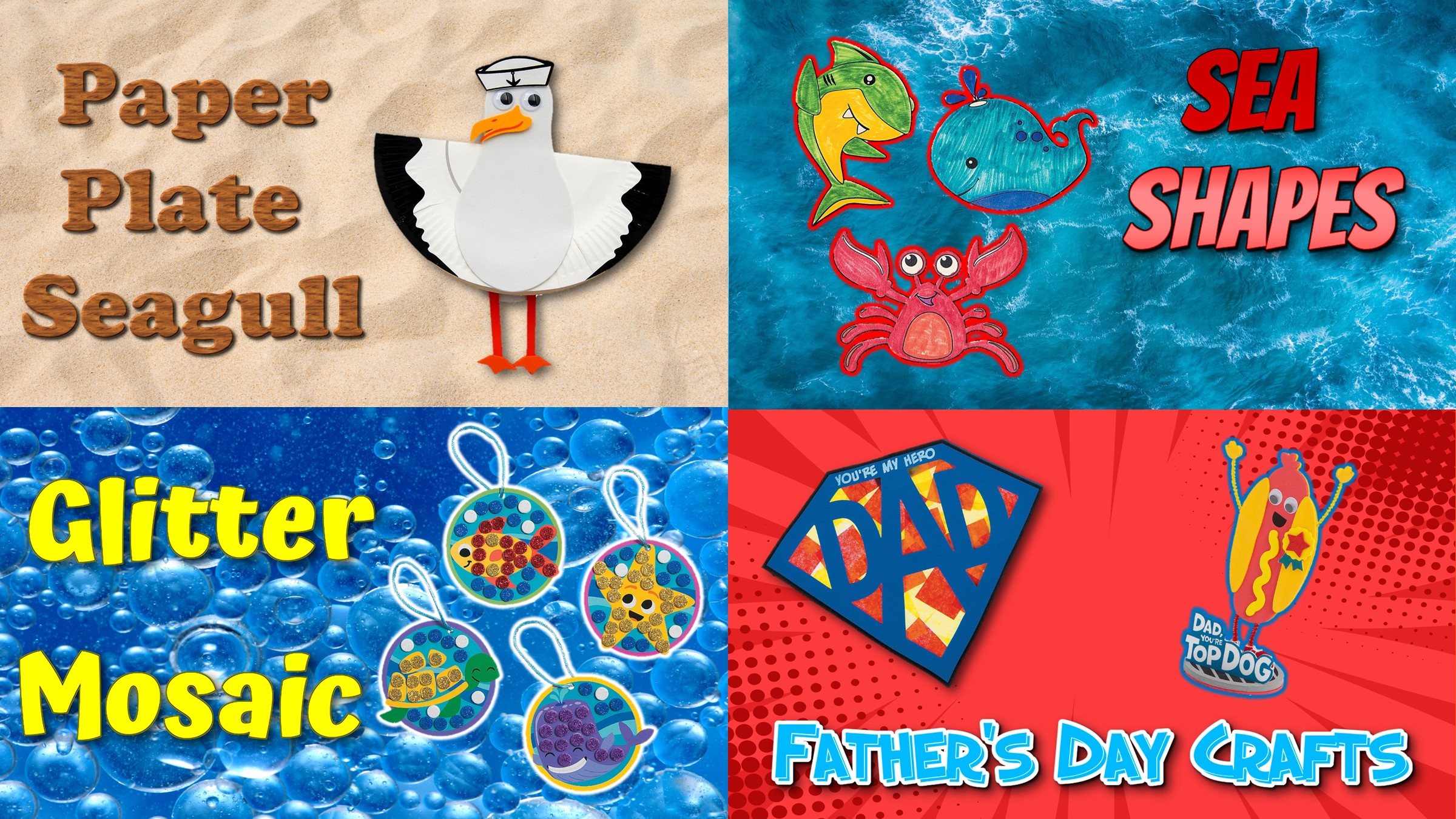 Turner: Ocean Creature & Father's Day Crafts (Paper Plate Seagull ...